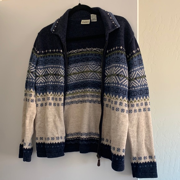 Classic Elements | Sweaters | Vintage Classic Elements Fair Isle Zip Up ...
